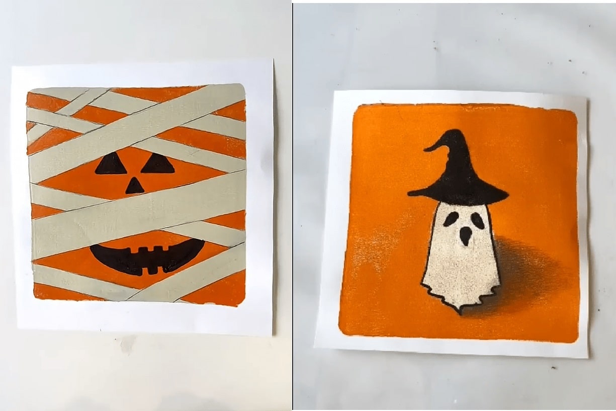 Gelli Print Halloween Card - GelliPrint